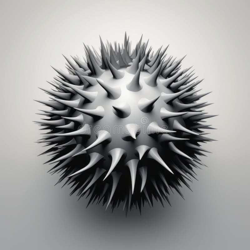 Prickly 3d Shape Ball with Spikes Minimal Retouching and Stark Realism ...