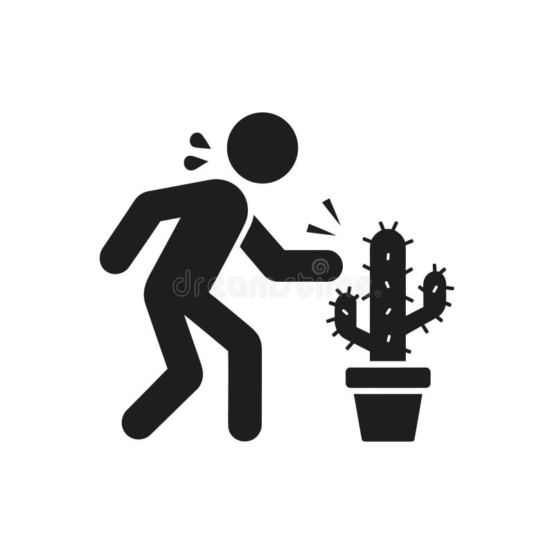 Prickly Cactus Warning Icon Stock Vector - Illustration of danger ...