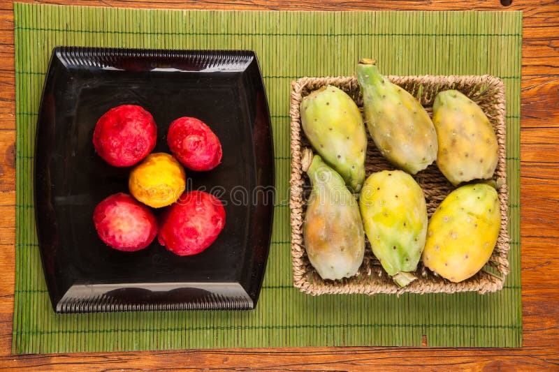 Prickly pears and mustard stock photo. Image of sicilian - 201670476