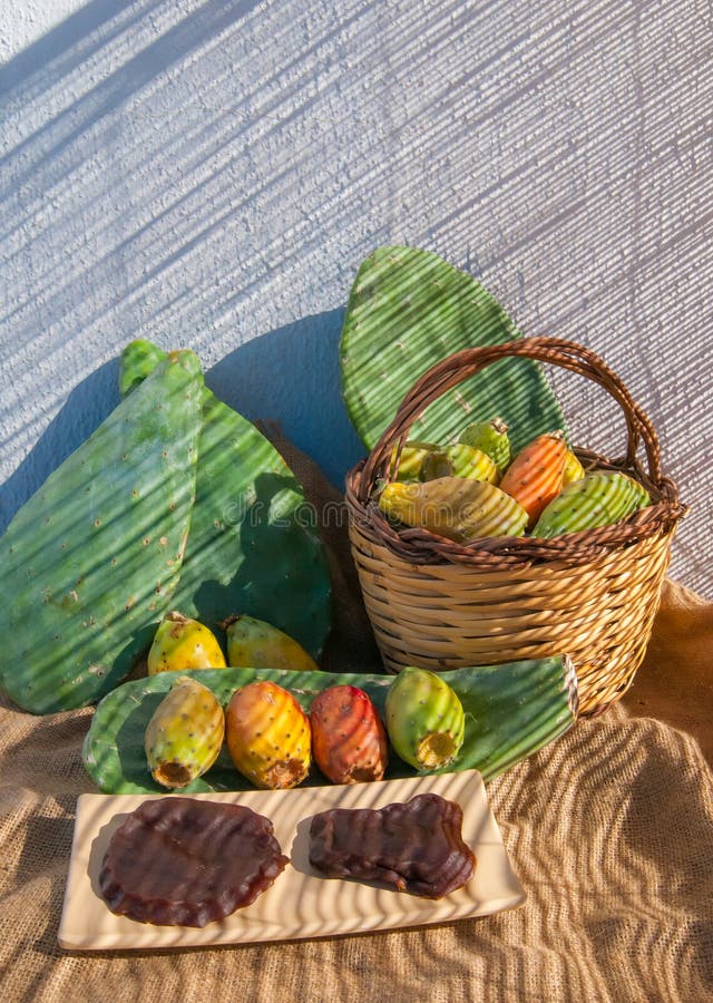 Prickly pears and mustard stock photo. Image of delicacy - 201602710
