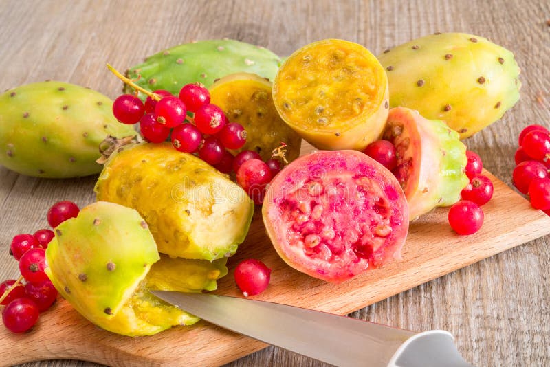 Prickly Pears and Raspberries Stock Image - Image of prickly, ripe ...