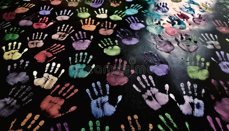 A Pride Background Design Filled with Multicolored Hand Prints ...