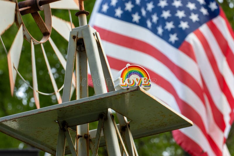 Pride Celebration Decor with Rainbow-colored Items in Nature Stock ...