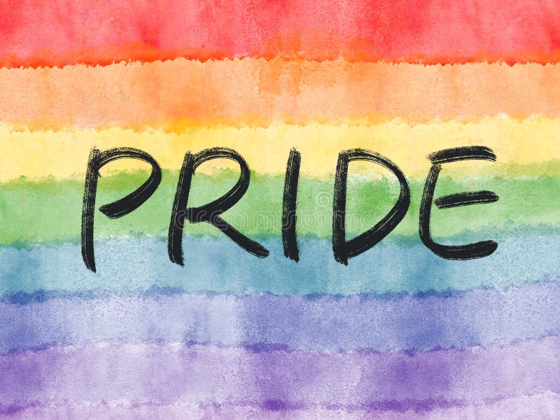Pride Word Lgbt Sign Rainbow Color Stripe. Pride Flag Paper Cut Text ...