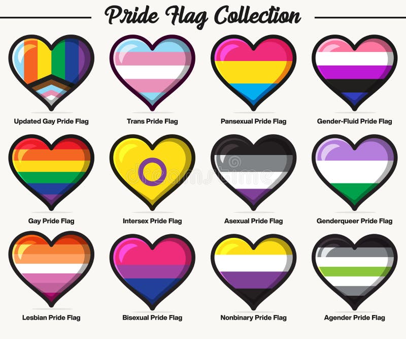 Pride flag collection stock vector. Illustration of asexual - 266217732