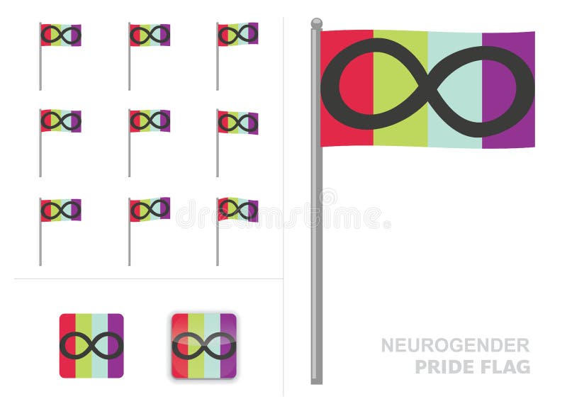 Neurogender Pride Flag Waving Animation App Icon Vector Stock Vector ...