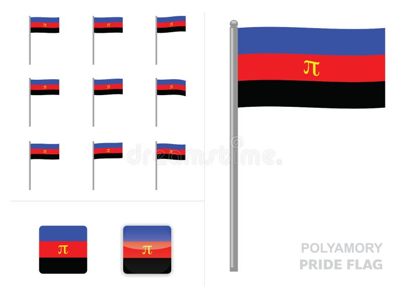 Old Polyamory Pride Flag Waving Animation App Icon Vector Stock Vector ...