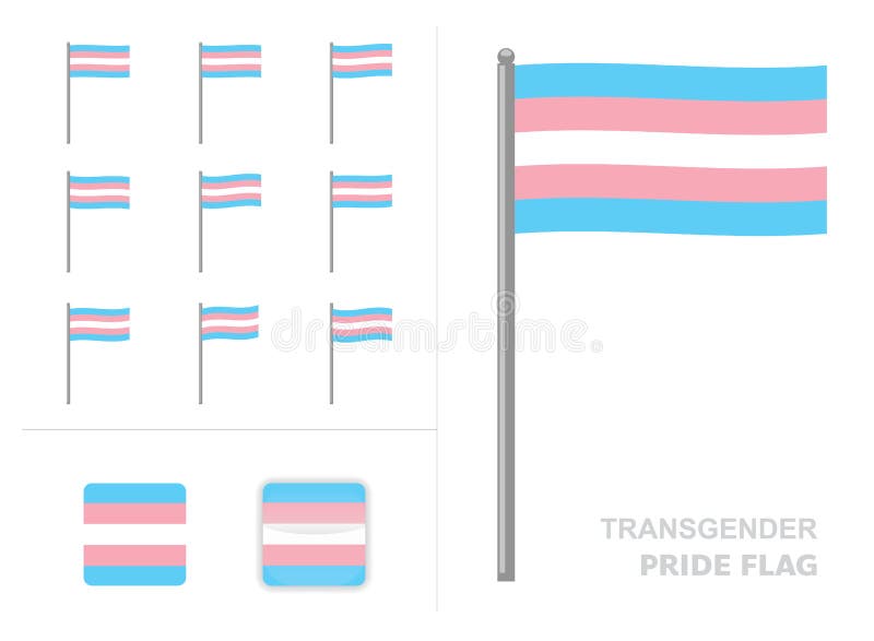 Transgender Pride Flag Waving Animation App Icon Vector Stock Vector ...