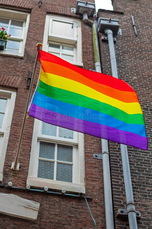 Pride Flag stock image. Image of lgbt, nederland, building - 207575619