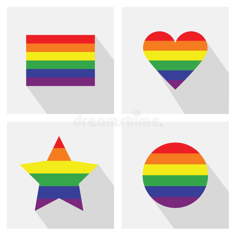 Pride Flag Stripe Color Icons Set Stock Vector - Illustration of long ...