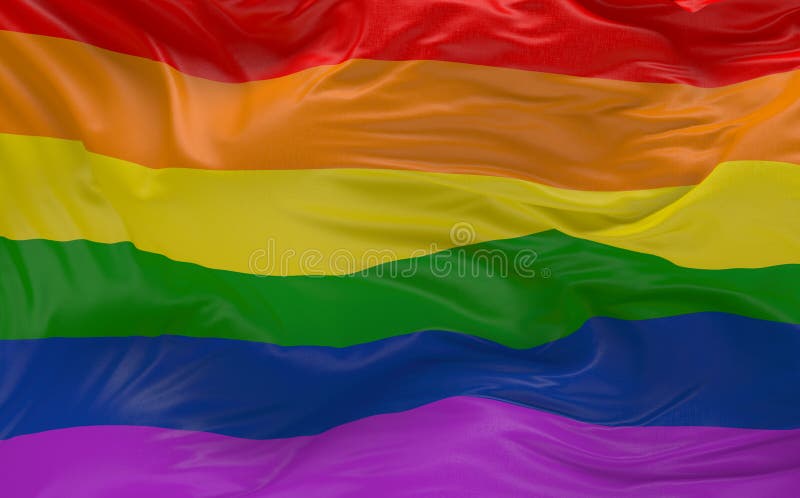 Pride Flag Waving in the Wind 3d Render Stock Illustration ...