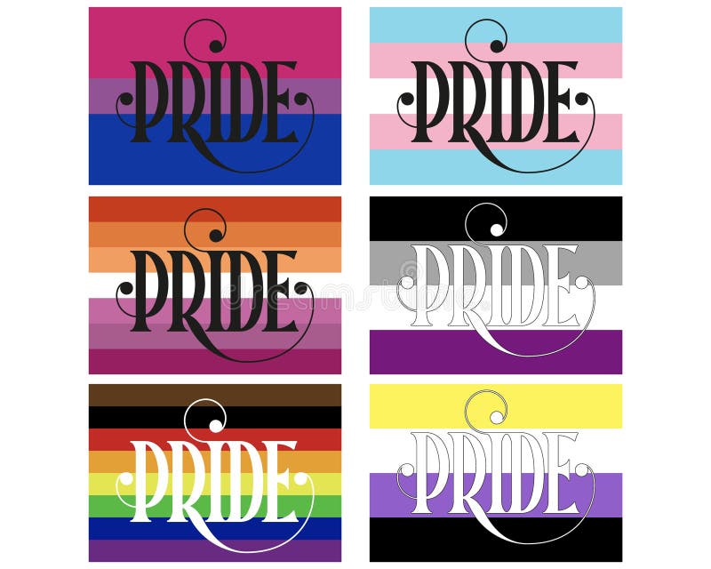 Pride Flags with Pride Lettering Stock Vector - Illustration of freedom ...