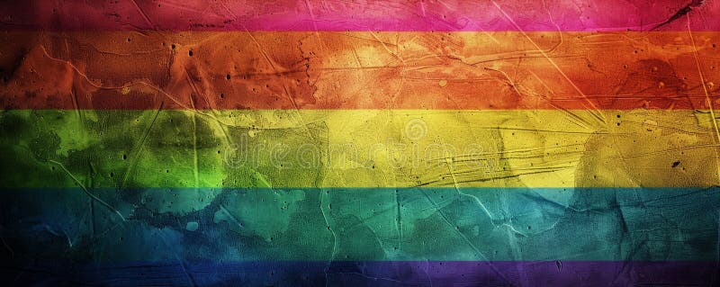 Pride LGBT Background with a Grunge Texture and Distressed Rainbow ...