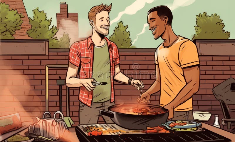 Pride - LGBT backyard BBQs stock illustration. Illustration of rainbow ...