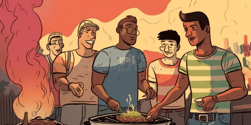 Pride - LGBT backyard BBQs stock illustration. Illustration of colorful ...