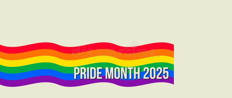 Pride Month Banner with Pride Flag. LGBTQ Rainbow Flag with Pride Month ...