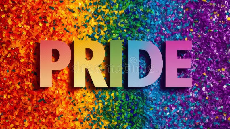 PRIDE Month Celebration Rainbow Abstract Background with Text Stock ...