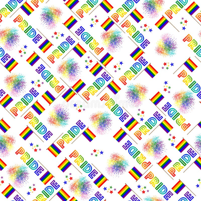 Pride Month Celebration Seamless Pattern Stock Vector - Illustration of ...