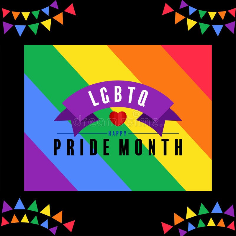 Pride Month with Flag Rainbow Stock Vector - Illustration of poster ...