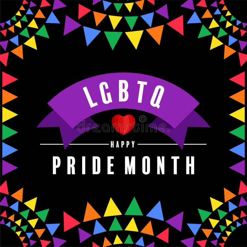 Pride Month with Flag Rainbow Stock Vector - Illustration of pride ...