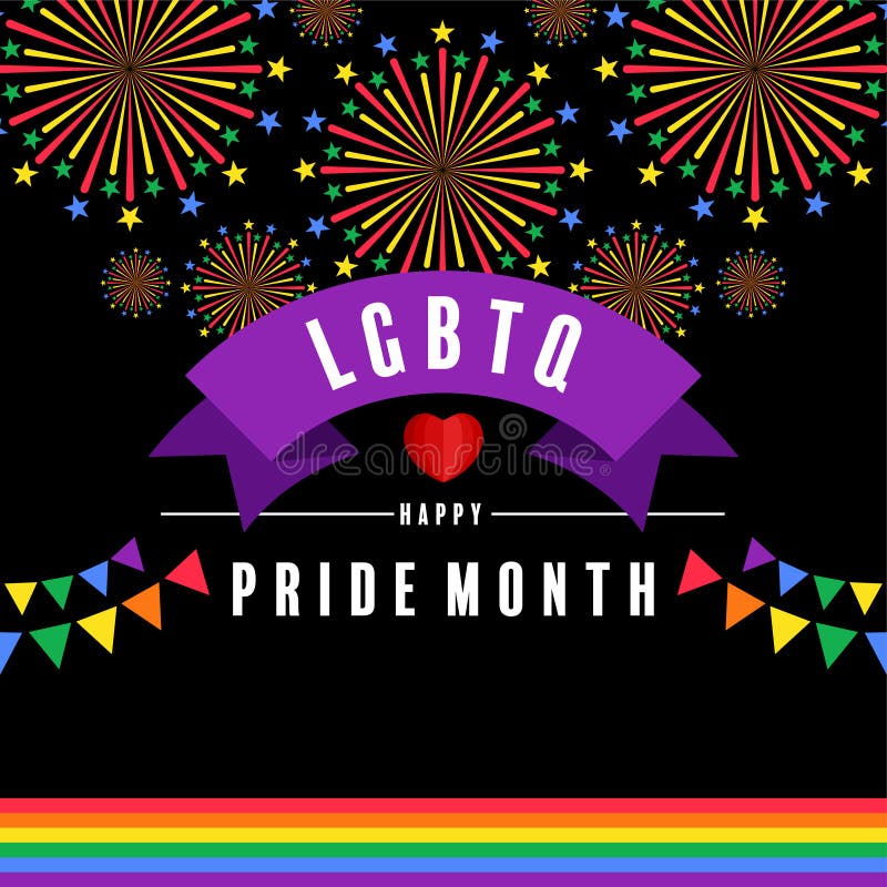 Pride Month with Flag Rainbow Stock Vector - Illustration of abstract ...