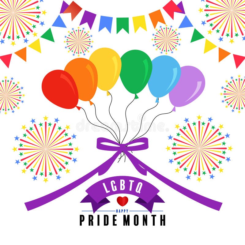 Pride Month with Flag Rainbow Stock Vector - Illustration of flag, icon ...