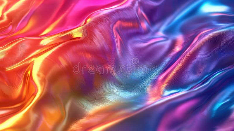 Pride Month Flag. Vibrant Multicolored Silk Fabric with Glossy ...