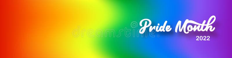 Pride Month 2022 Horizontal Banner With Gradient With Pride Colors Flag