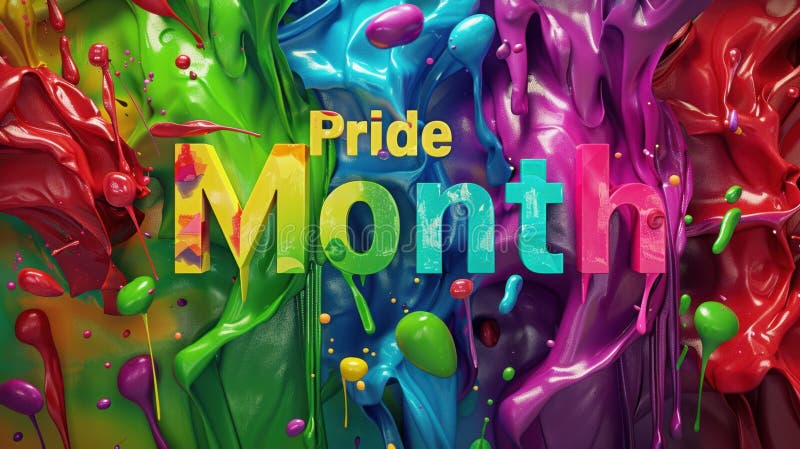 The Pride Month Lettering. AI Generated Stock Image - Image of holiday ...