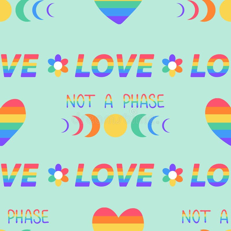 Pride Month Seamless Pattern Symbol Of The Lgbt Community And Rainbow