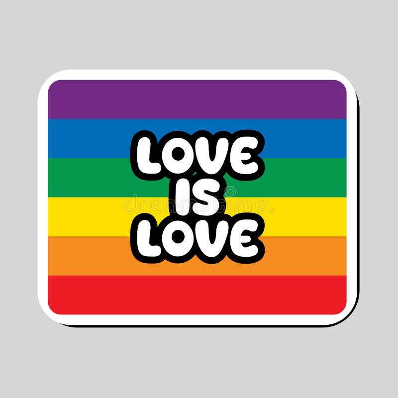 Pride Month Sticker with Shadow Vector Illustration Isolated. Rainbow ...