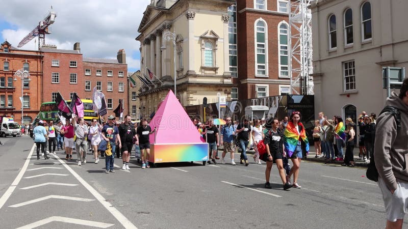 Pride Parade in Dublin, Ireland Stock Footage - Video of banners, group ...