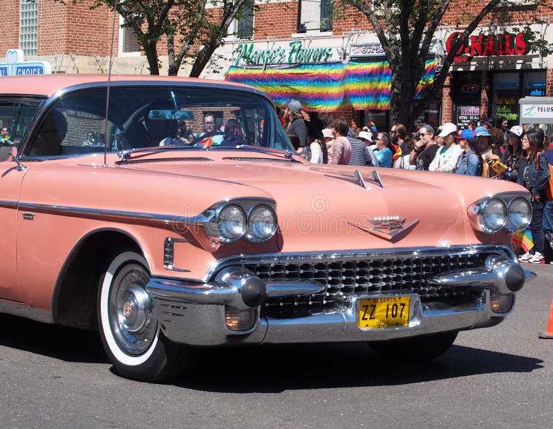 Pride Parade with Pink Cadillac Editorial Photography - Image of ...