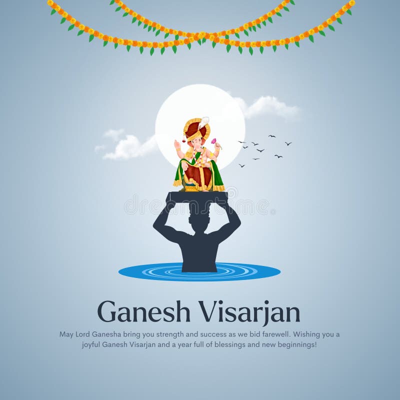 Ganesh Chaturthi Visarjan Called, Anant Chaturdashi. Stock Illustration ...