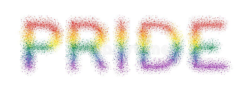 Pride Text Abstract Rainbow Flag Splattered Style Isolated Stock Vector ...