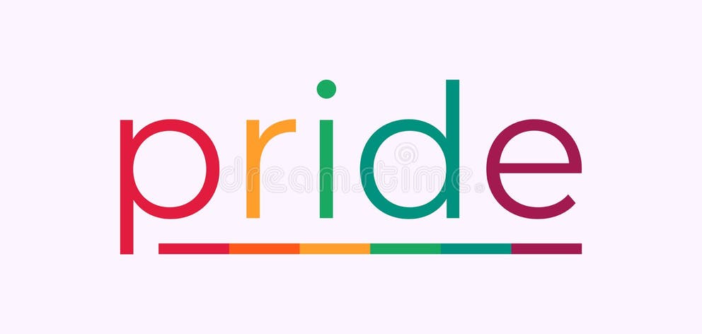 Pride Text with LGBT Rainbow Colors. LGBT Pride Banner Stock ...