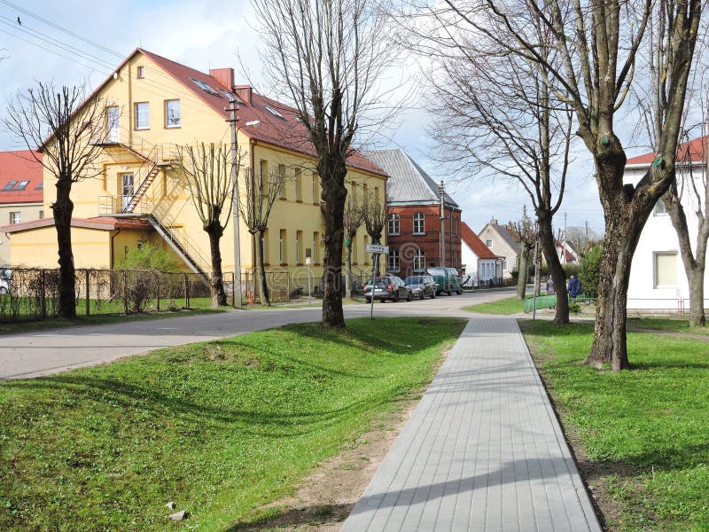 Priekule town, Lithuania editorial photo. Image of town - 70174461