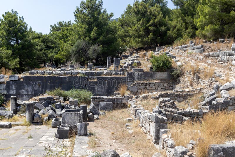 Priene Ancient City, Aydin, Turkey Editorial Image - Image of cemetery ...