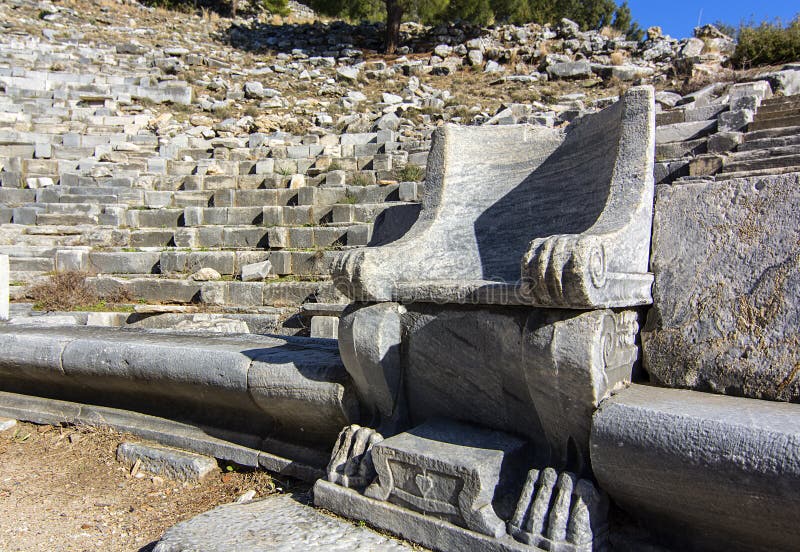 Priene ancient city stock image. Image of mountain, classical - 94252373