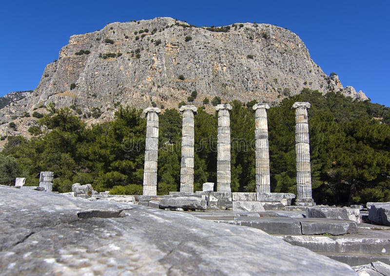 Priene ancient city stock image. Image of landmark, mediterranean ...