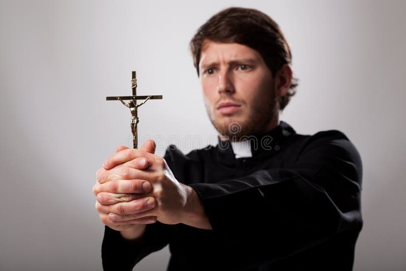 Priest with cross stock photo. Image of cross, pastor - 38594006