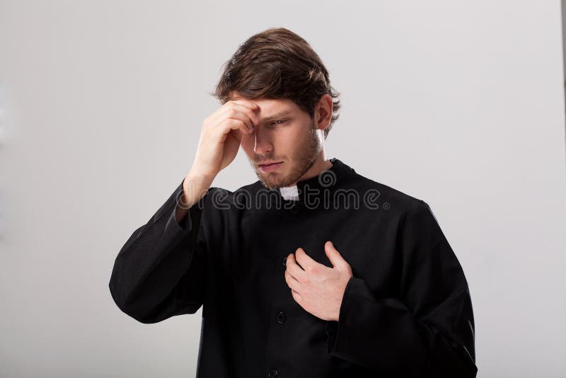 Priest crossing himself stock image. Image of silence - 36573487