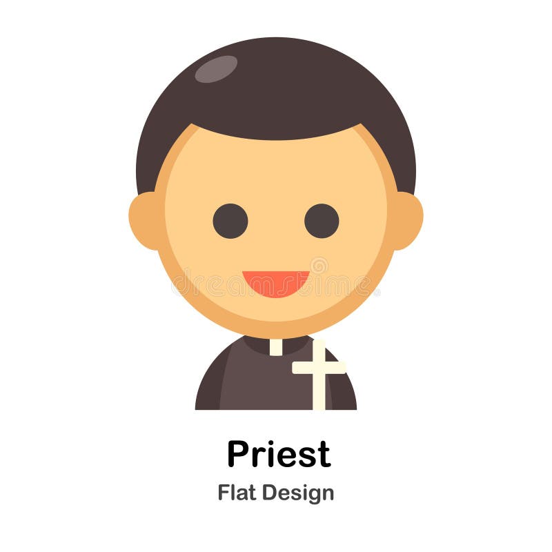 Priest Flat Illustration stock vector. Illustration of catholic - 123847602