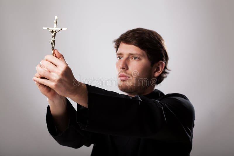 Priest with cross stock photo. Image of cross, pastor - 38594006