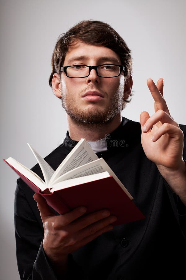 Priest is Preaching a Sermon Stock Photo - Image of cleric, clergy ...