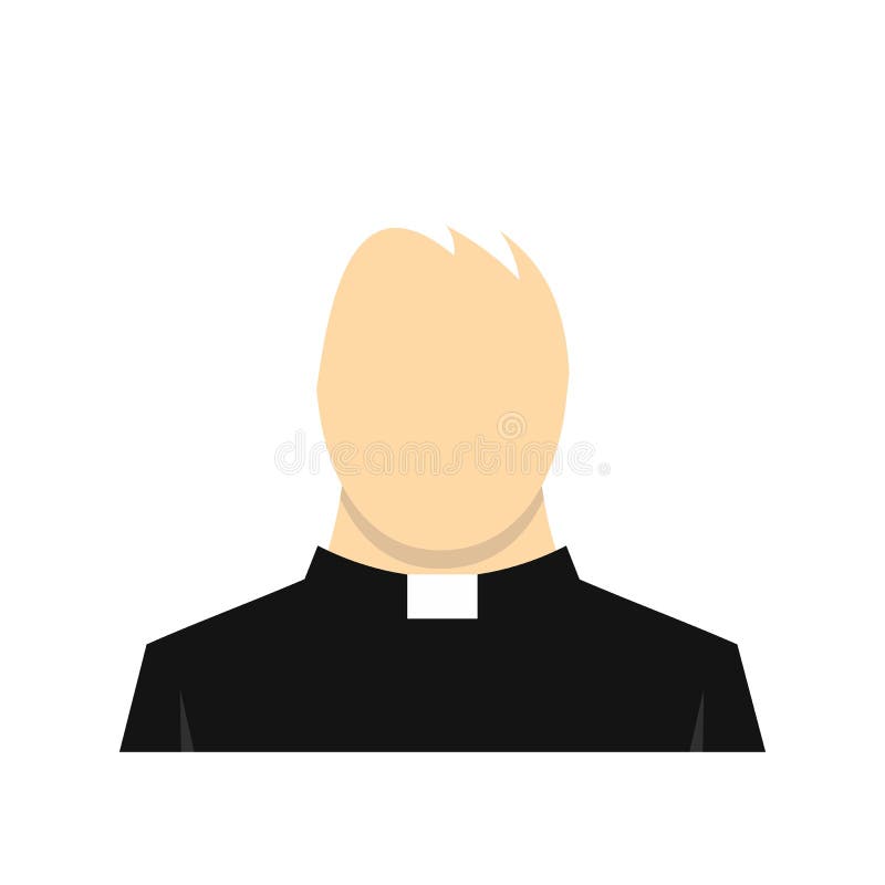 Priest icon, flat style stock vector. Illustration of christianity ...