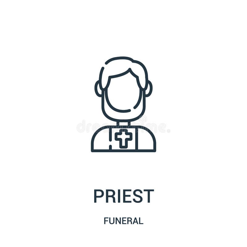 Priest Icon Vector from Funeral Collection. Thin Line Priest Outline ...