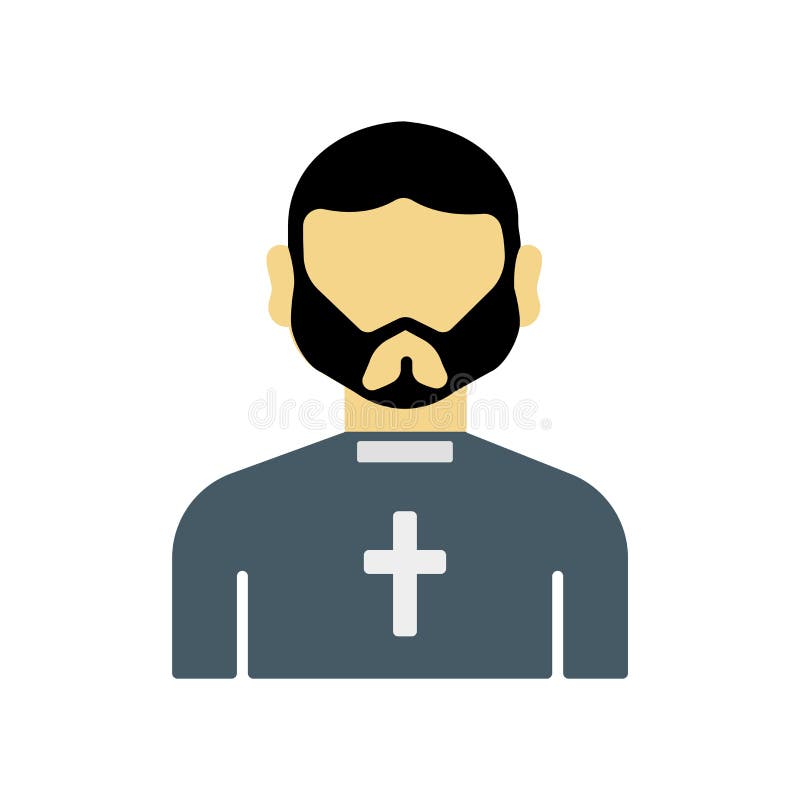 Priest Icon Vector Sign and Symbol Isolated on White Background Stock ...