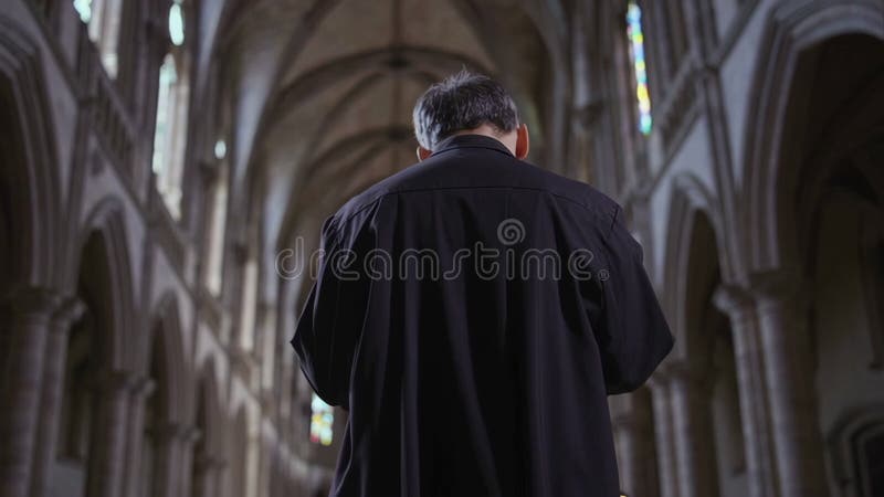 Priest Praying in a Cathedral Stock Video - Video of adult, interior ...