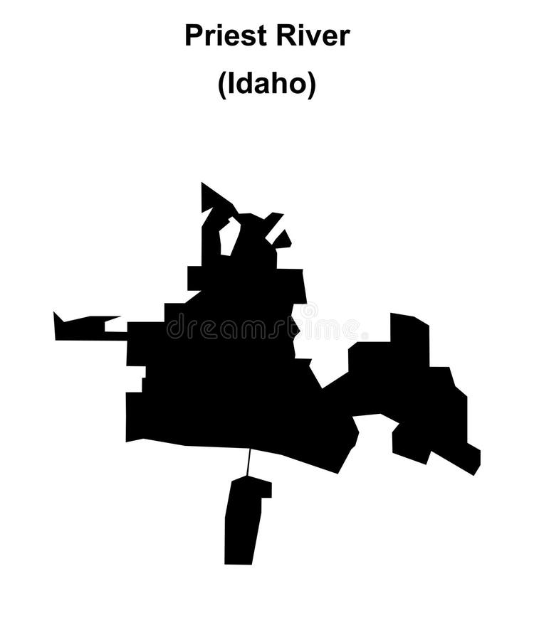 Priest River outline map stock vector. Illustration of border - 387210989